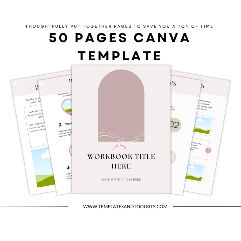 50 Pages Canva Ebook and Workbook Template - Templates and Toolkits