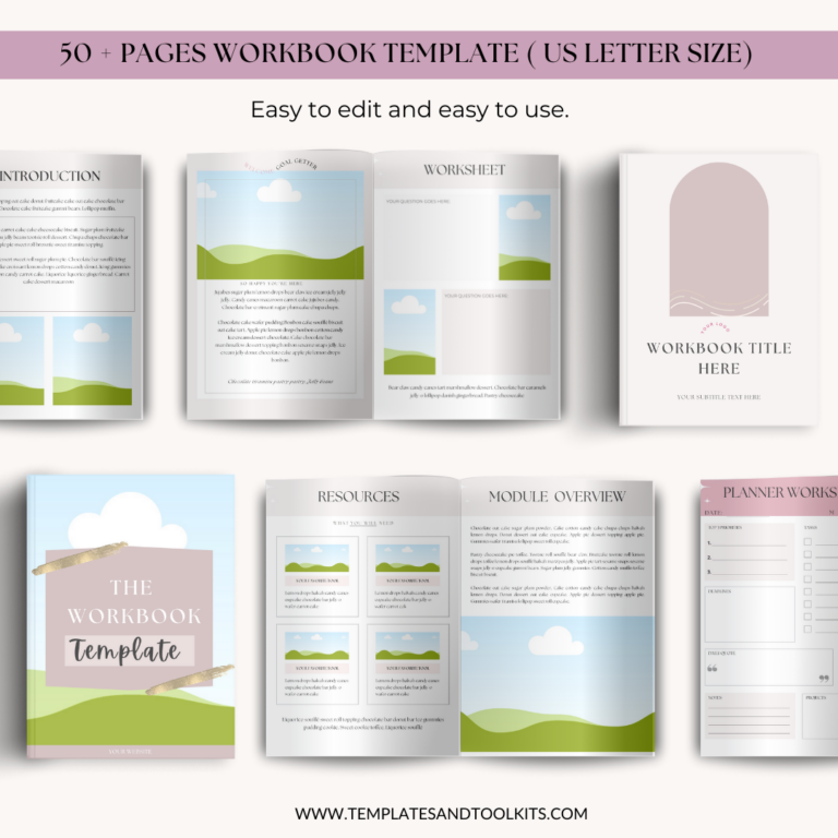 50 Pages Canva Ebook and Workbook Template - Templates and Toolkits