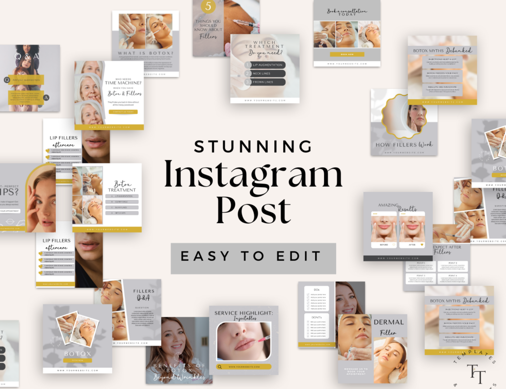 Botox and Filler Instagram Posts and Stories Template - Templates and ...