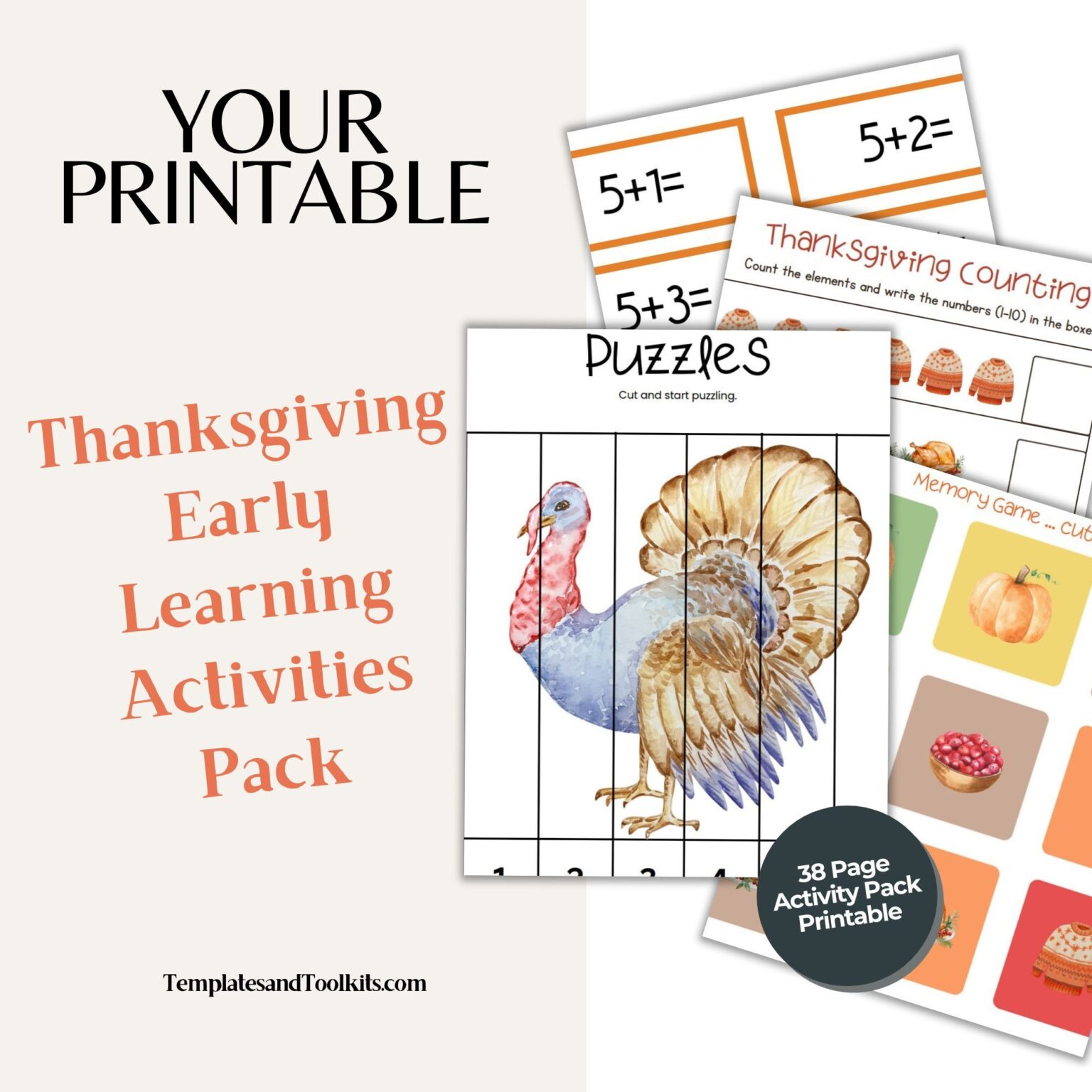 Thanksgiving Early Learning Pack with PLR Rights